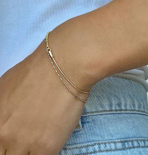 Plain String Armband Gylt Silvur - Reinfann