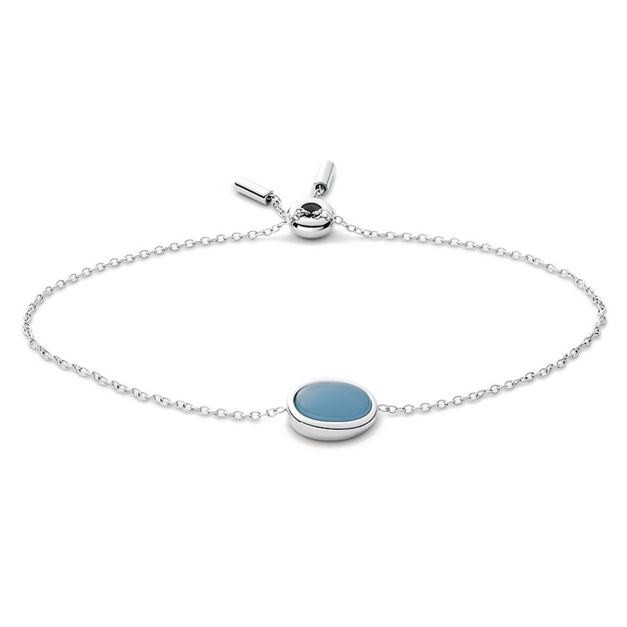 Sea Glass Blue Armband Stál - Reinfann