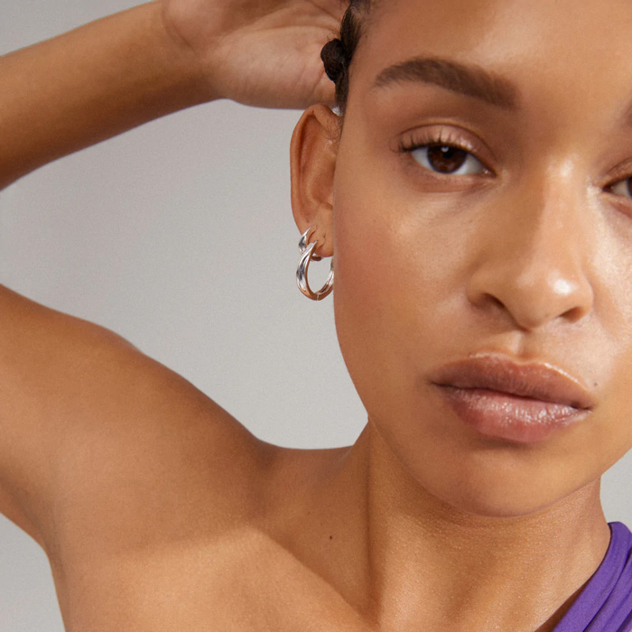 Allie Hoops Oyraringar Sett Silvrað - Reinfann