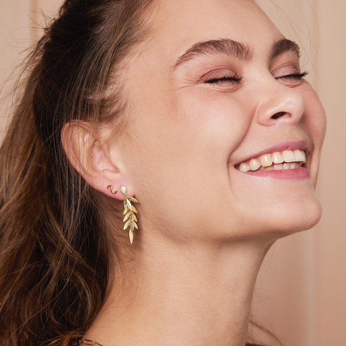 Debbie Leaf Oyraringar Gylt Silvur - Reinfann