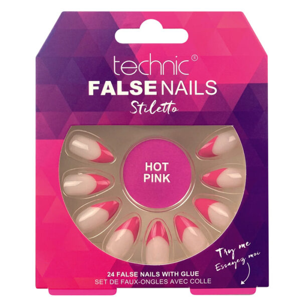 Technic False Nails Hot Pink Stiletto - Reinfann