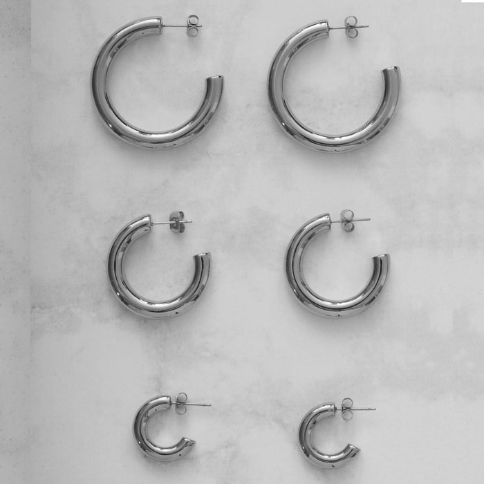 Aura Hoops Oyraringar Small Stál - Reinfann