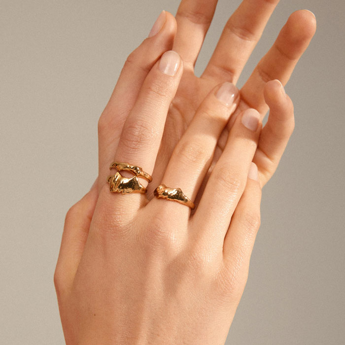 Annie Ring Sett Gylt - Reinfann