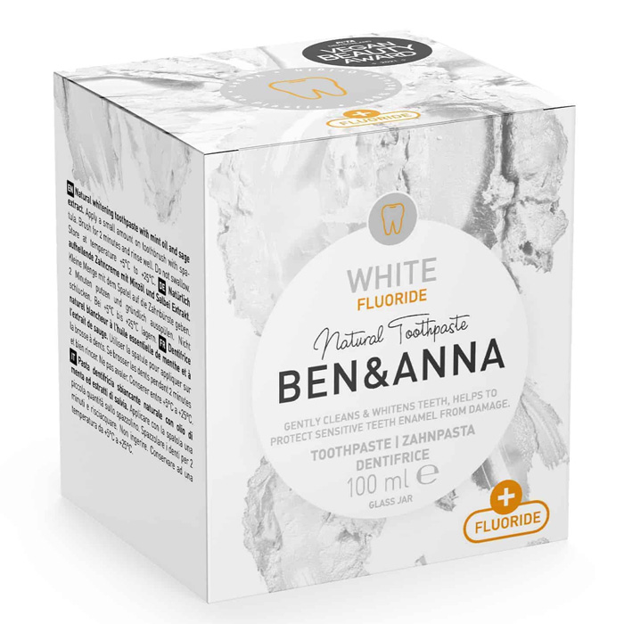 Natural Toothpaste Krukka White with Fluoride - Reinfann
