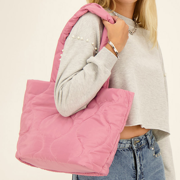 Padded Tote Shopper Taska Pink - Reinfann