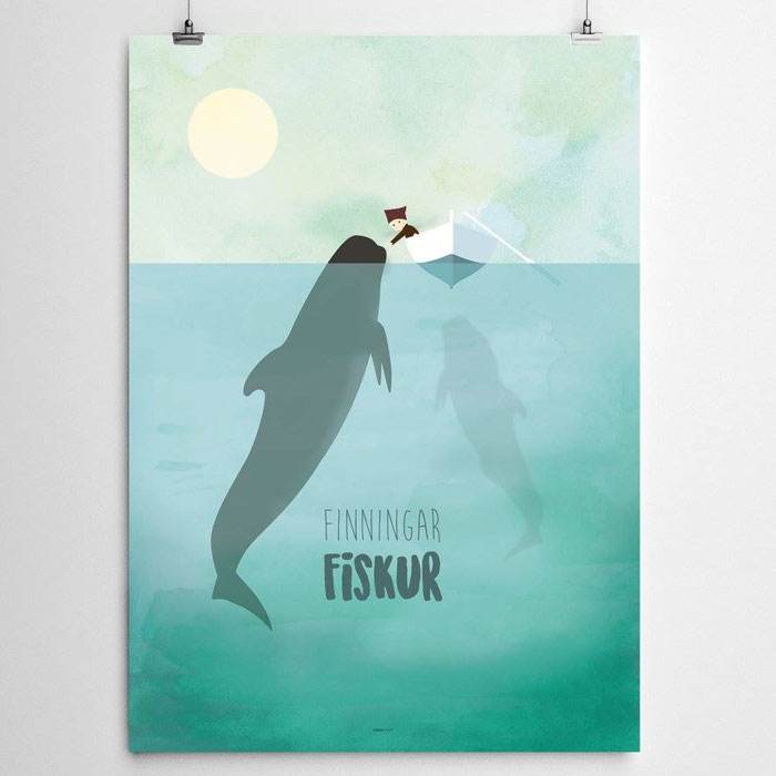 Finningarfiskur Plakat 50 x 70 cm - Reinfann